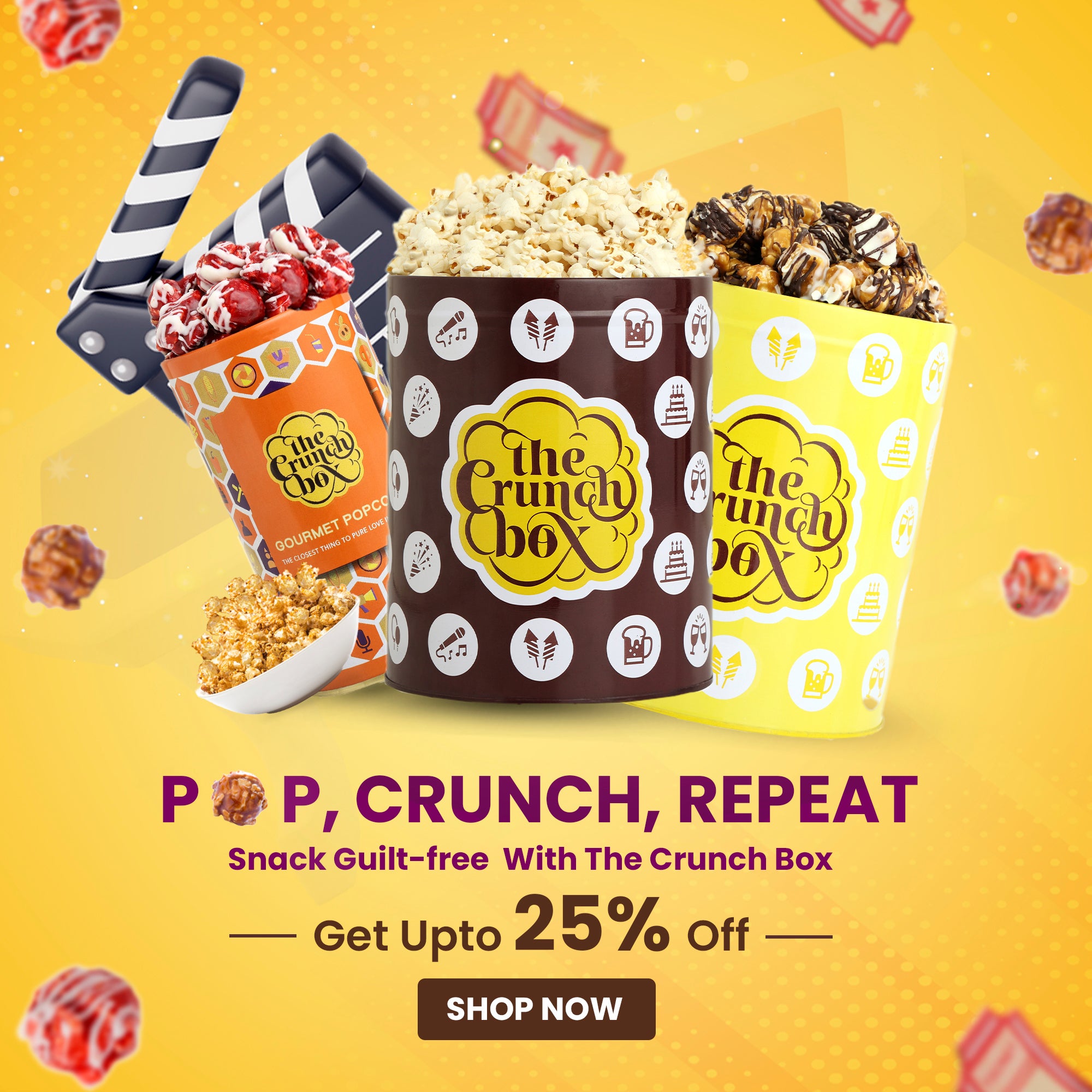 The Crunch Box Premium Gourmet Popcorn, Makhanas, Nuts & Seasonings ...